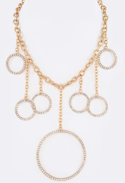 Gold Rhinestone iconic necklace – Morties Boutique